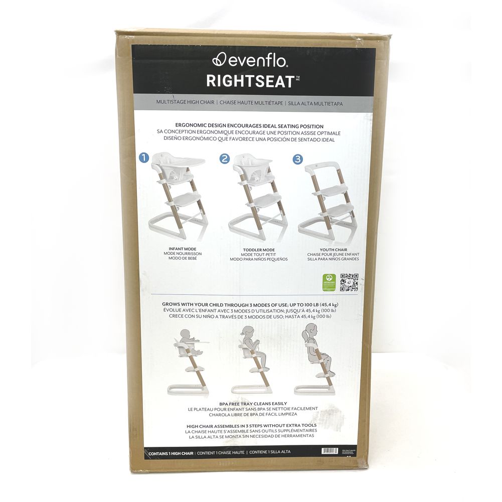 Evenflo RightSeat 3-in-1 Multistage High Chair - Sea Salt White (99499 ...